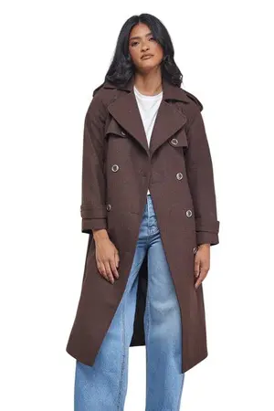 WAREHOUSE Wool Mix Belted Trench Coat