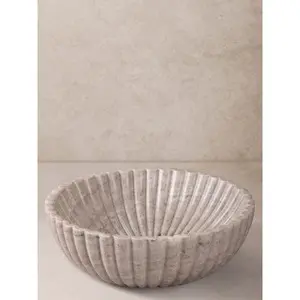 GAURI KOHLI Cairo Marble Bowl - Beige