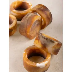 GAURI KOHLI Kampai Napkin Rings - Brown