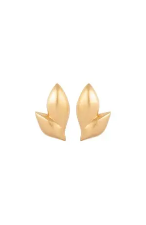 SUSAN CAPLAN 1980s Vintage Monet Earrings - Leaf