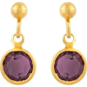 SUSAN CAPLAN 1980s Vintage Amethyst Earrings