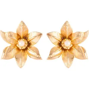 SUSAN CAPLAN 1980s Nina Ricci Flower Clip-on Earrings - Ninna Ricci