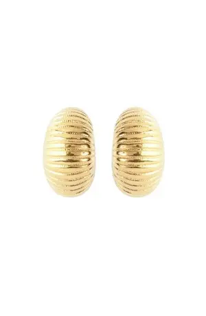 SUSAN CAPLAN 1980s Demi-hoop Clip-on Earrings - Monet Gold