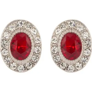 SUSAN CAPLAN 1990s Vintage Crystal Earrings - Swarovski Red