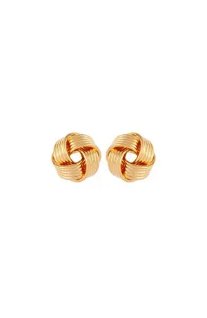 SUSAN CAPLAN 1980s Vintage Ribbed Post Earrings - Knot