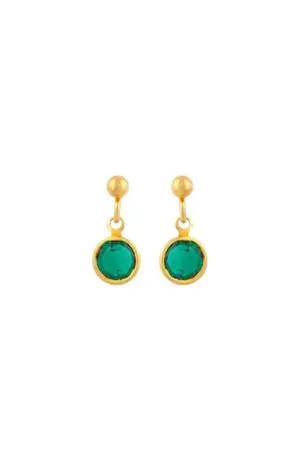 SUSAN CAPLAN 1990s Vintage Drop Earrings - Emerald Green