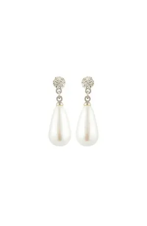 SUSAN CAPLAN 1990s Vintage Faux Pearl Earrings - Drop