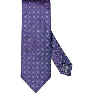 Eton Floral Jacquard Silk Neck Tie - Dark Purple