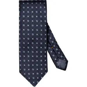 Eton Floral Jacquard Silk Neck Tie - Navy