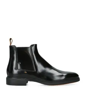 Santoni Leather Chelsea Boots - Black