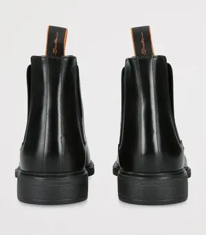 Santoni Leather Chelsea Boots