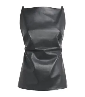 ST. AGNI Lambskin Square-neck Camisole