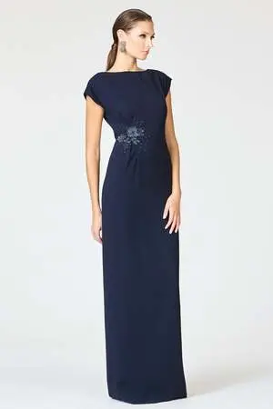 Sachin & Babi Kelly Embellished Column Gown - Midnight