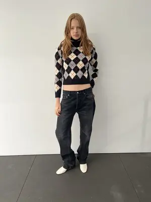 Celine Argyle Sweater Brown Turtleneck