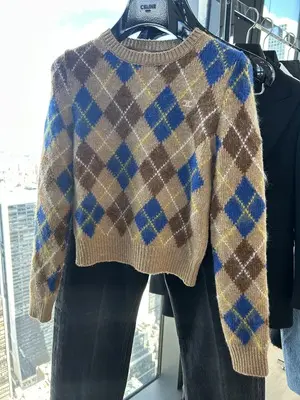 Celine Argyle Wool Sweater - Beige