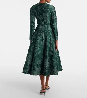 EMILIA WICKSTEAD Capucine Floral Cloqué Midi Dress - Green