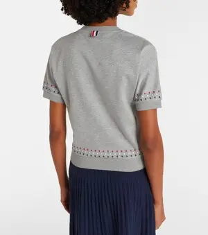 Thom Browne Embroidered Cotton Jersey T-shirt