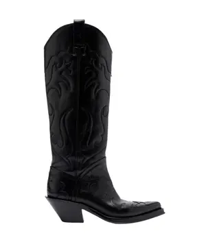 Gabriela Hearst Capitan Leather Cowboy Boots - Black