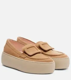 ROGER VIVIER Viv' Up Suede Platform Loafers
