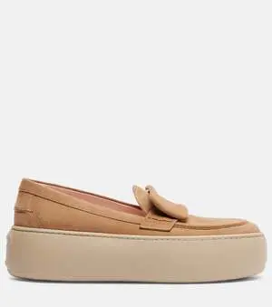 ROGER VIVIER Viv' Up Suede Platform Loafers