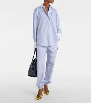 Attico Striped Cotton Tapered Pants