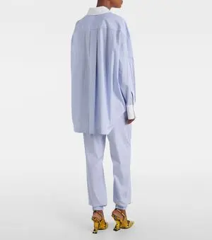 Attico Striped Cotton Tapered Pants