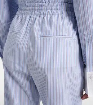 Attico Striped Cotton Tapered Pants