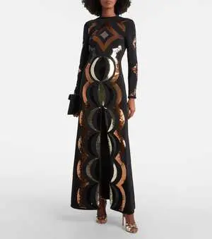 Emilio Pucci Sequined Open-back Gown