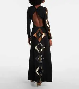 Emilio Pucci Sequined Open-back Gown