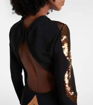 Emilio Pucci Sequined Open-back Gown