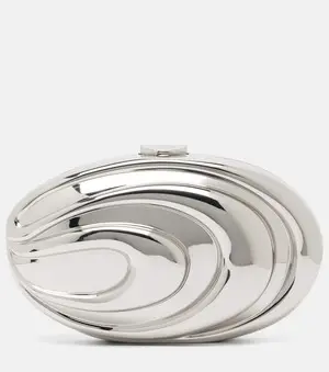 Simkhai Inez Metallic Clutch - Silver