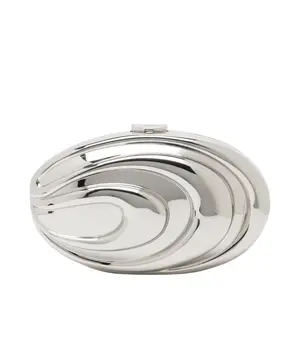 Simkhai Inez Metallic Clutch - Silver