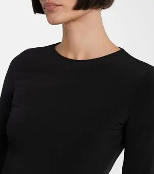 Coperni Gathered Leather-trimmed Top
