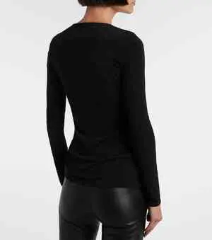 Coperni Gathered Leather-trimmed Top