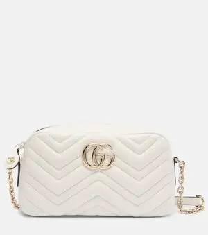 Gucci Gg Marmont Small Leather Crossbody Bag - White