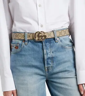 Gucci Gg Marmont Reversible Leather Belt - Beige