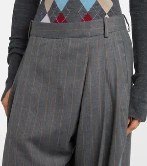 GANNI Pinstripe Wide-leg Trousers