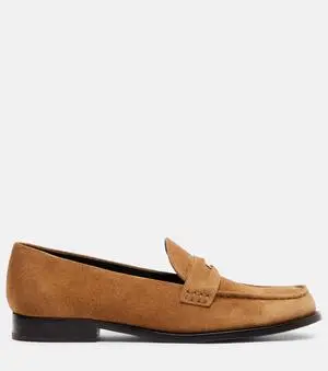 Tory Burch Suede Penny Loafers - Beige
