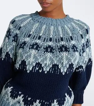 Altuzarra Marty Fair Isle Cotton Sweater - Blue