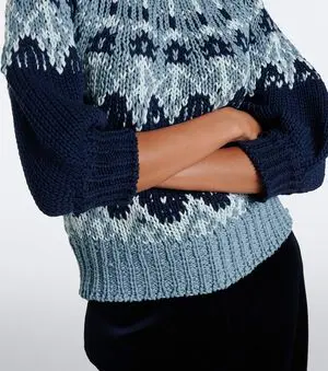 Altuzarra Marty Fair Isle Cotton Sweater - Blue