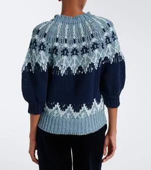 Altuzarra Marty Fair Isle Cotton Sweater - Blue