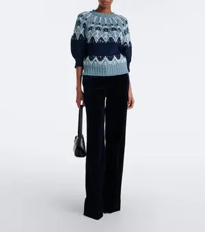 Altuzarra Marty Fair Isle Cotton Sweater - Blue