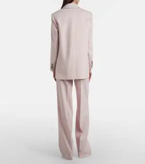 Max Mara Girone Wool, Mohair, And Silk Wide-leg Pants - Pink