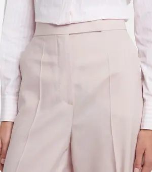 Max Mara Girone Wool, Mohair, And Silk Wide-leg Pants - Pink