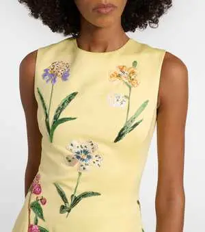 LEO LIN Cleo Beaded Floral Midi Dress