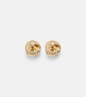 SYDNEY EVAN Tri-link 14kt Yellow Earrings With Diamonds - Gold