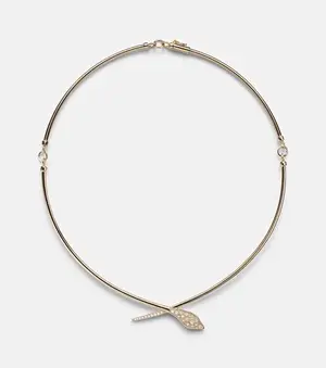 SYDNEY EVAN Snake Choker With Diamonds - Gold