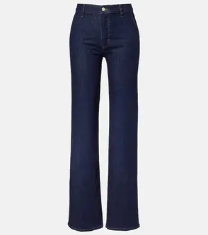 FRAME High-rise Straight Leg Jeans - Blue