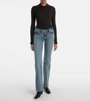 FRAME Le Pixie Low-rise Flared Jeans