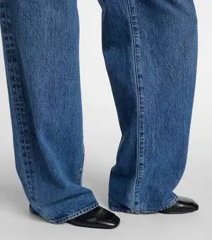 FRAME Bubble Mid-rise Barrel-leg Jeans - Blue